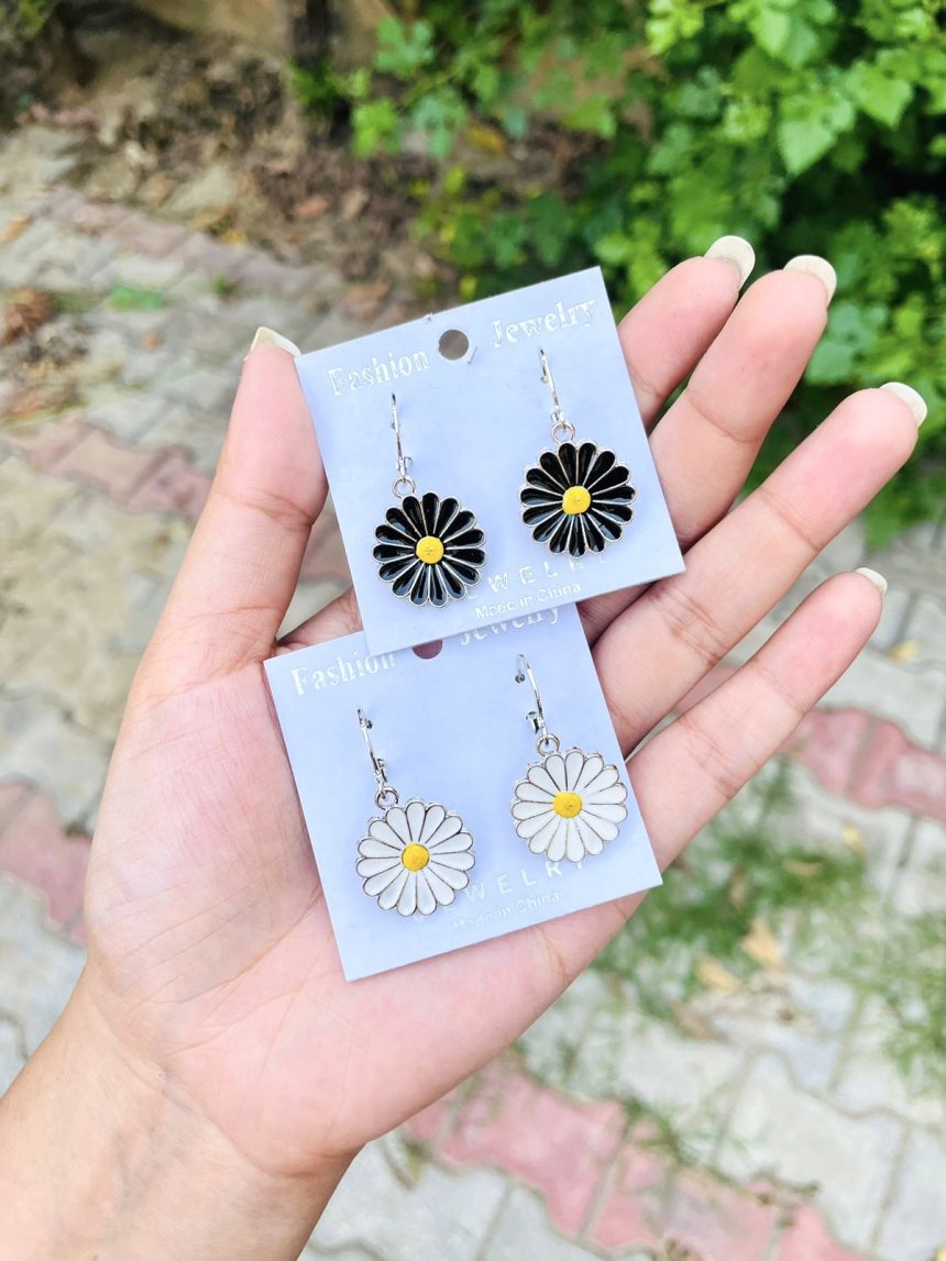 Sunflower Loop Earrings Sajana By Shagun
